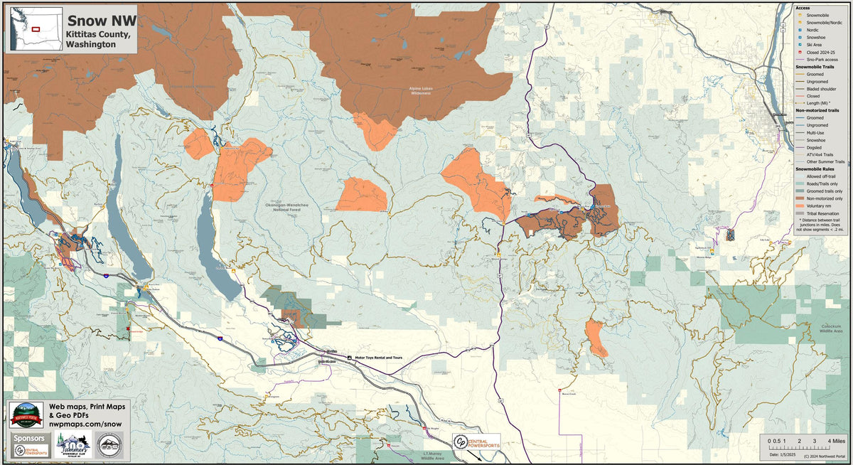 SnowmobileTrails: Central Cascades, Northern Kittitas County Map by ...