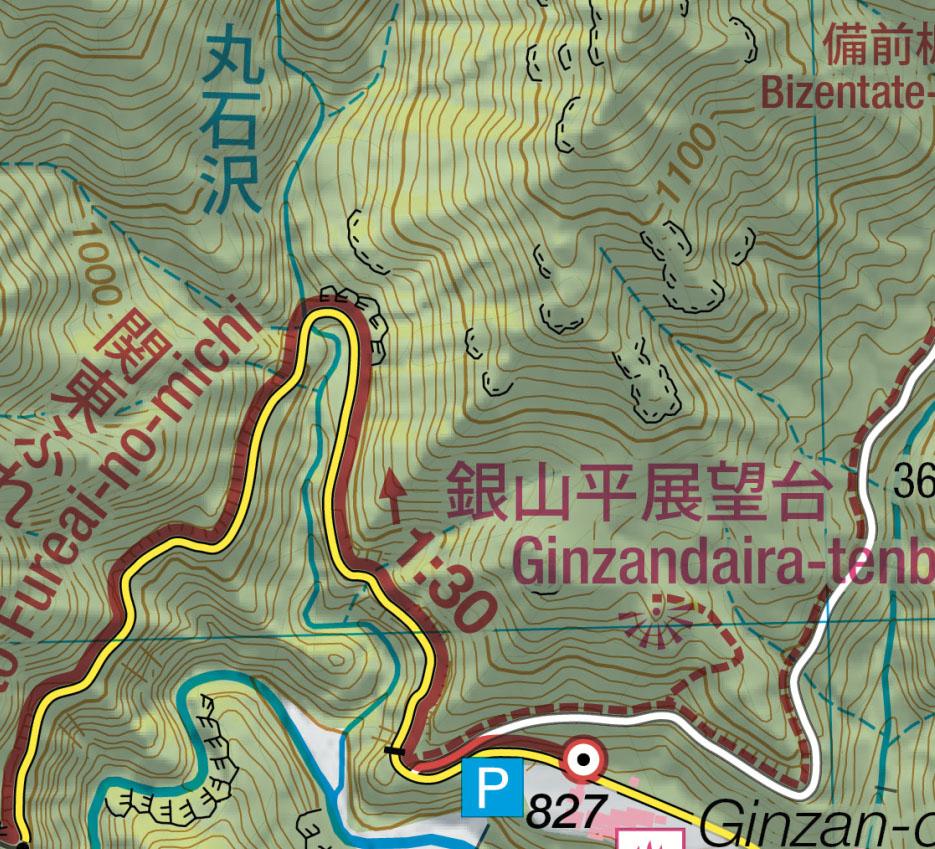Koshin-zan 庚申山 Hiking Map (Kanto, Japan) 1:25,000 by Japanwilds.org ...