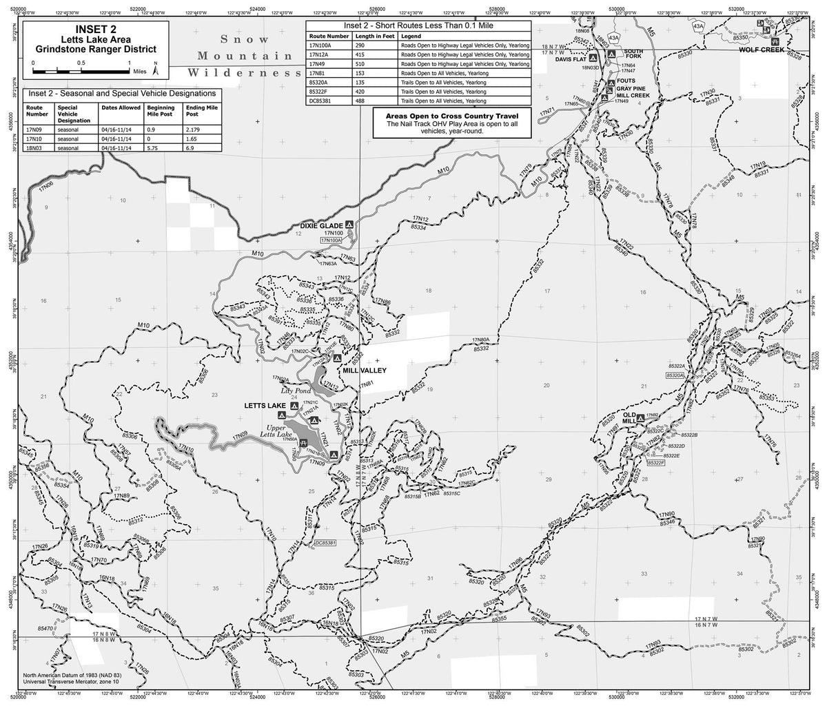 Mendocino MVUM - South (insets) Map by US Forest Service R5 | Avenza Maps