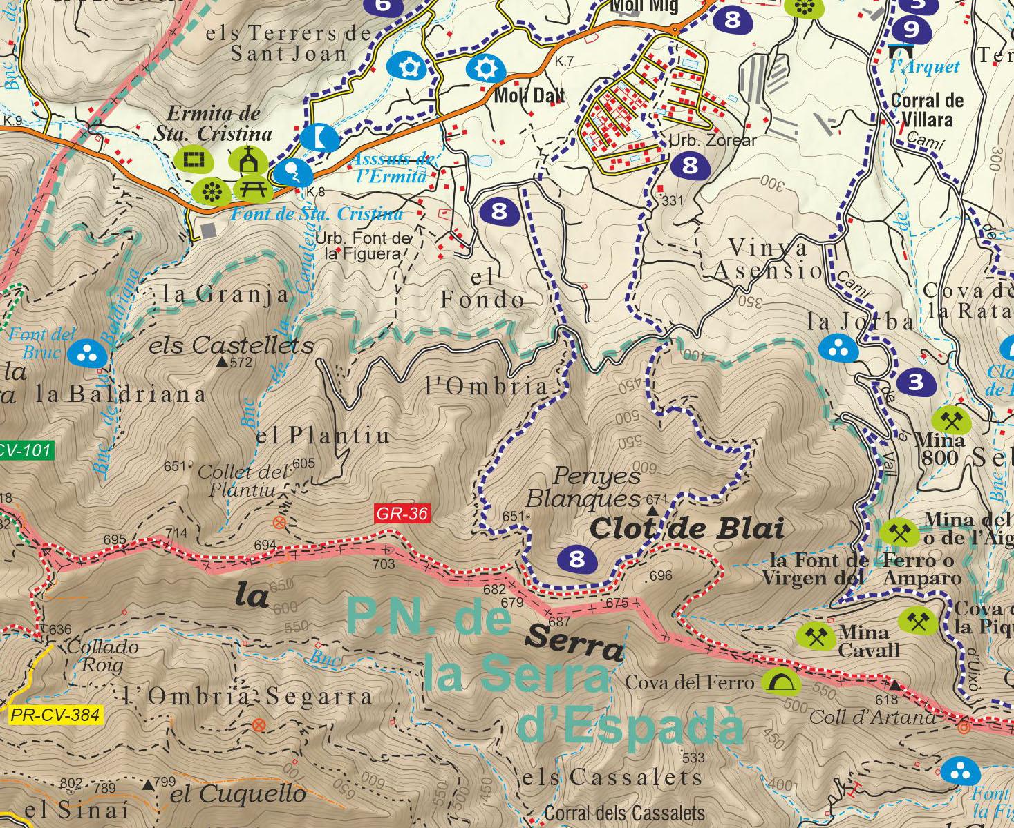Mapa Turístic de Rutes d'Artana Map by el Tossal Cartografies | Avenza Maps