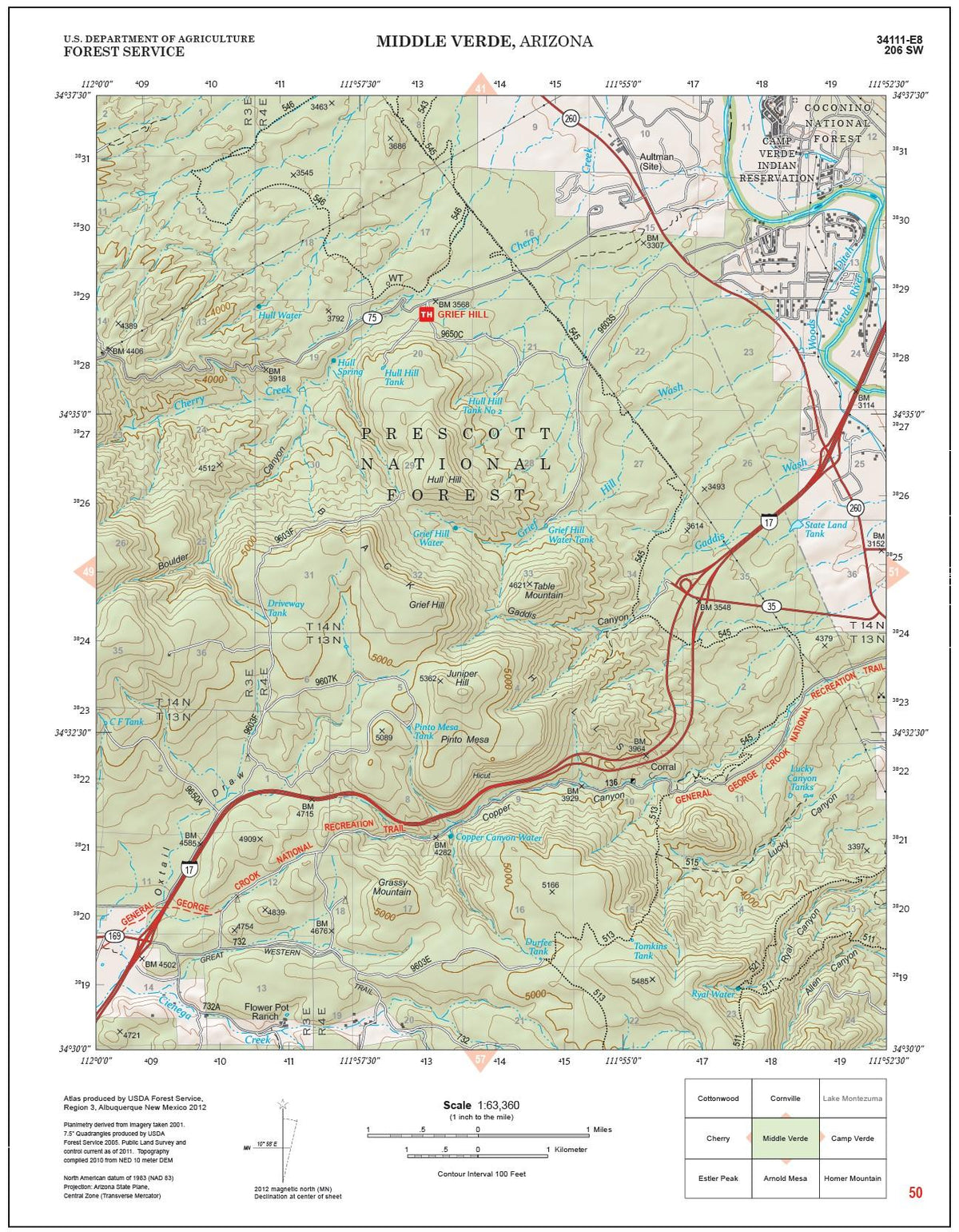Prescott National Forest Altas Bundle Map by US Forest Service R3 ...