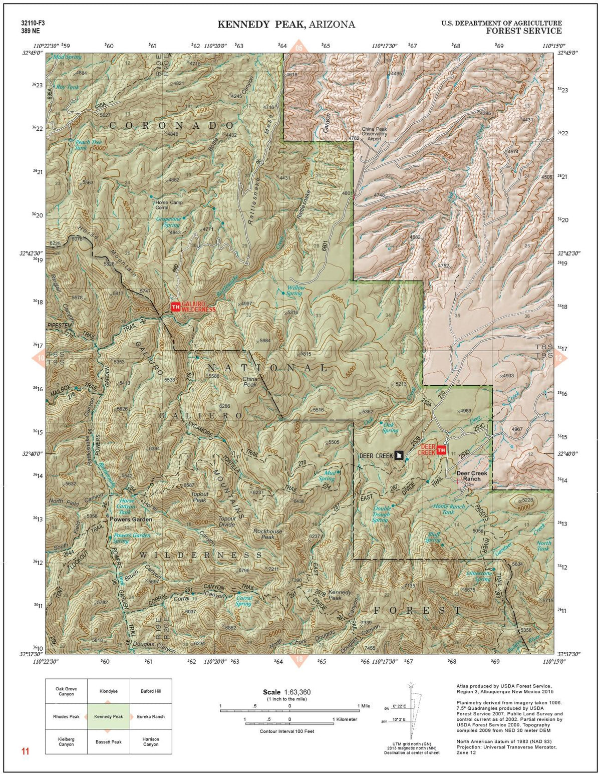 Coronado National Forest Atlas Bundle Map by US Forest Service R3 ...