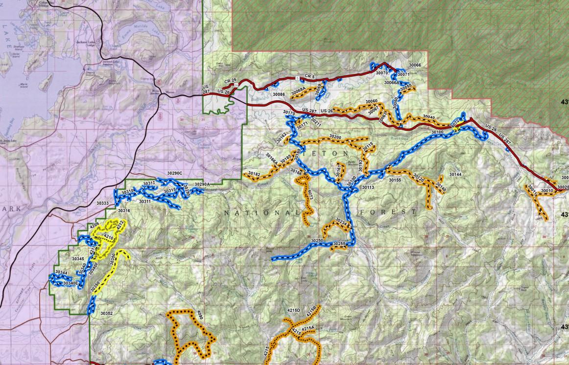 Bridger Teton - Jackson - 2025 ORV - GeoPDF Map by Wyoming State Parks ...