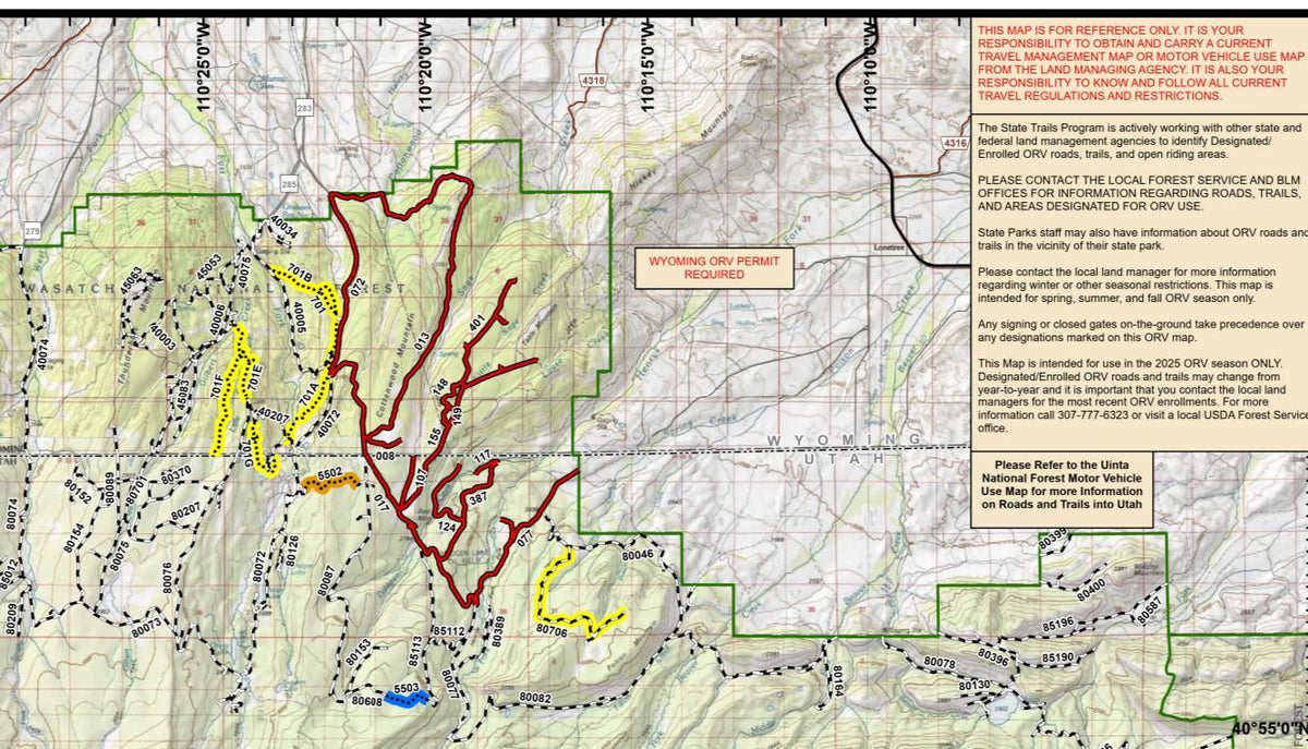 Wyoming Range - Uinta - 2025 ORV - GeoPDF Map by Wyoming State Parks ...