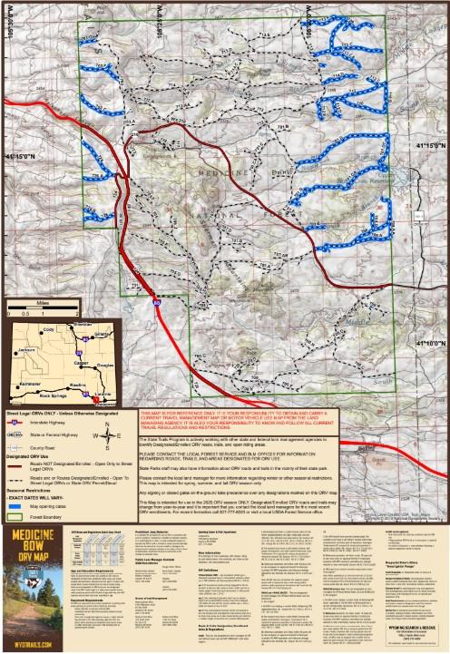 Medicine Bow - Pole Mountain - 2025 ORV - GeoPDF Map by Wyoming State ...