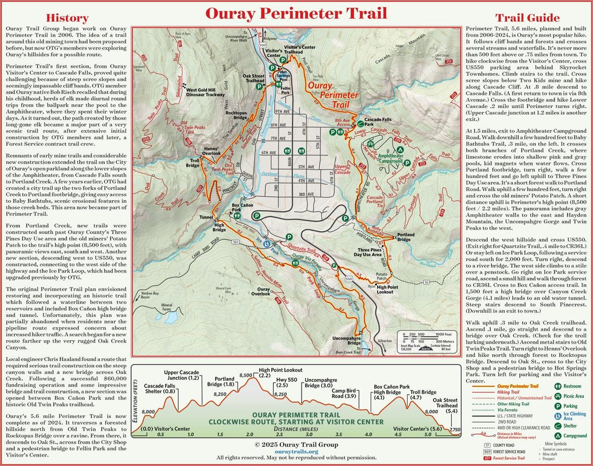 Ouray Perimeter Trail Map by Ouray Trail Group | Avenza Maps