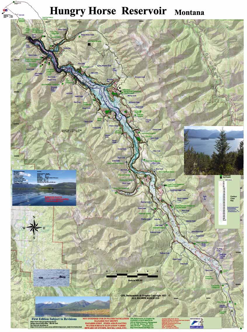Hungry Horse Reservoir Map Combo by Constellation Services | Avenza Maps