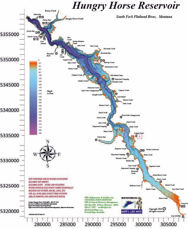 Hungry Horse Reservoir Map Combo by Constellation Services | Avenza Maps