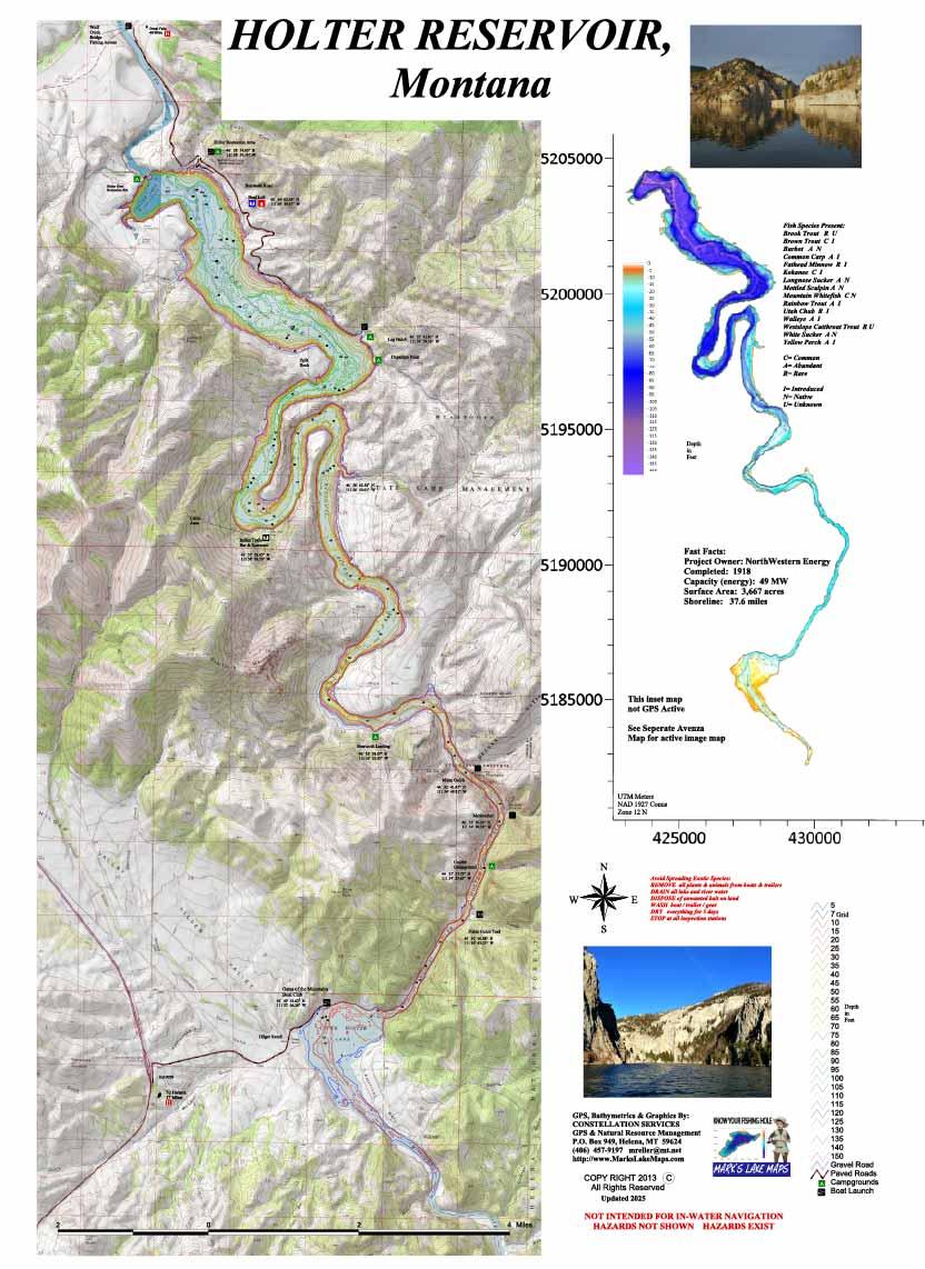 Holter Reservoir Map Combo by Constellation Services | Avenza Maps