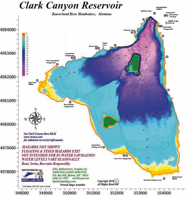 Clark Canyon Reservoir Combo Map by Constellation Services | Avenza Maps