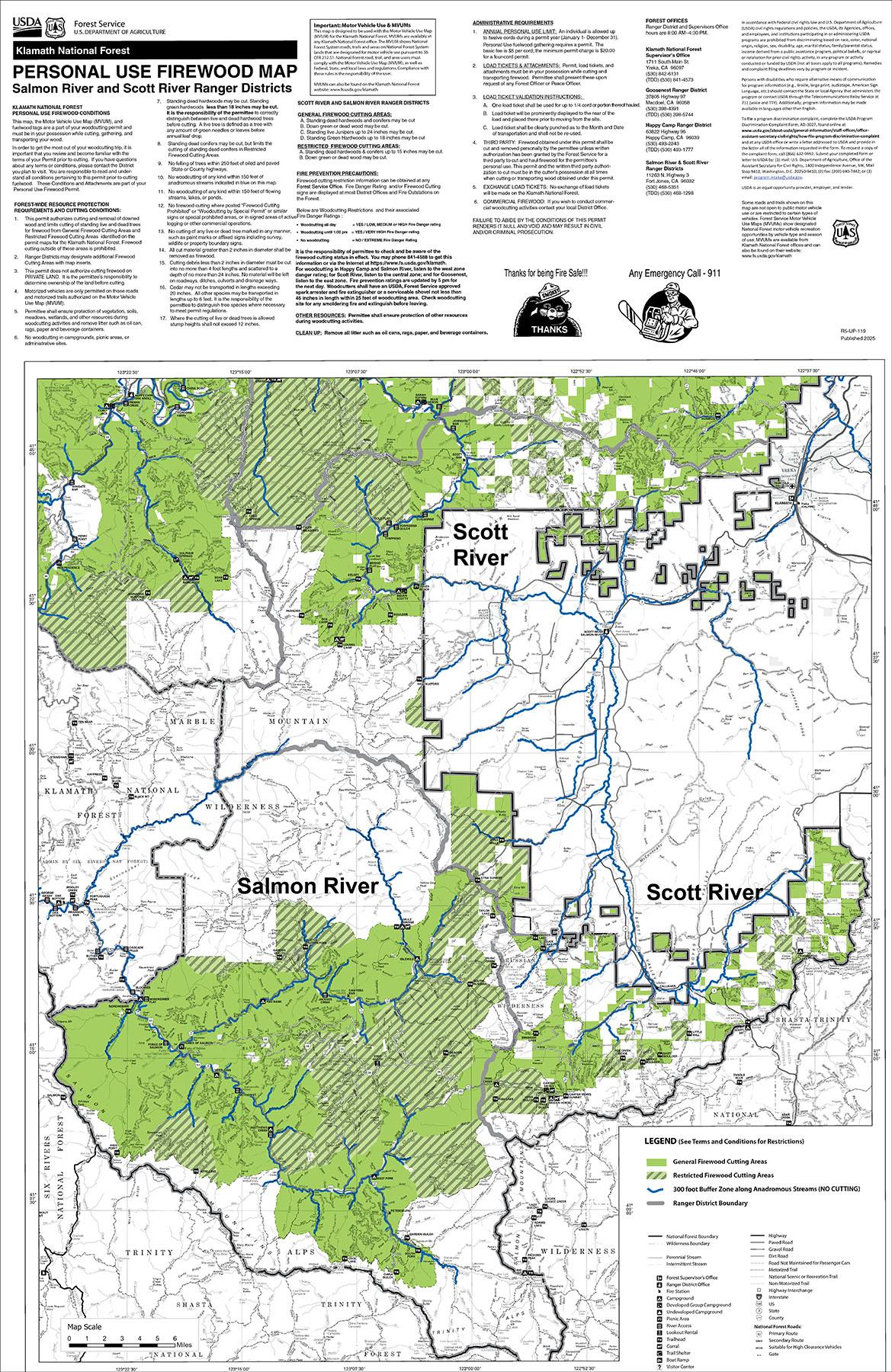 Klamath National Forest Woodcutting Maps Map by US Forest Service R5 ...