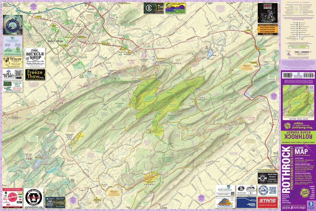 Rothrock State Forest Lizard Map, PA by Purple Lizard Maps | Avenza Maps