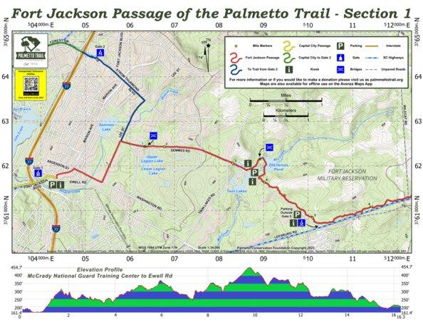 Fort Jackson Passage of the Palmetto Trail Map by Palmetto Conservation ...