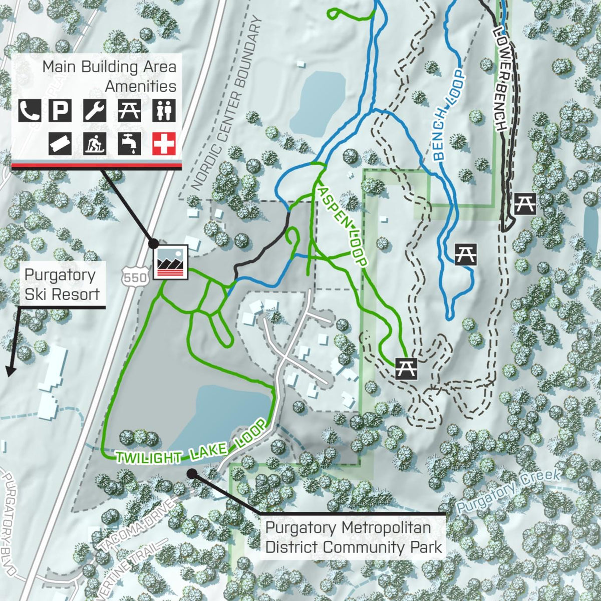 Durango Nordic Center Trails Map by Durango Nordic Ski Club | Avenza Maps