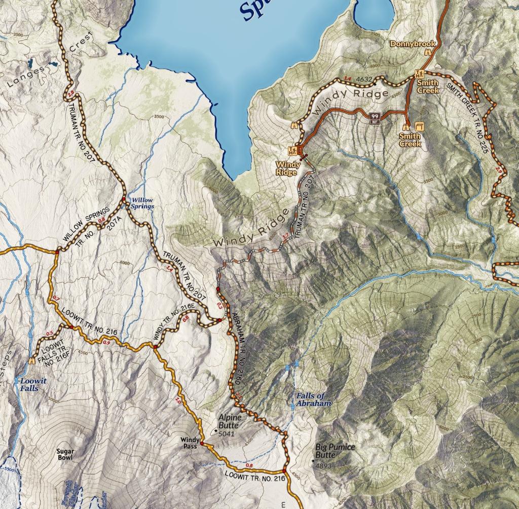 Mount Saint Helens National Volcanic Monument Map by Elevation Changes ...