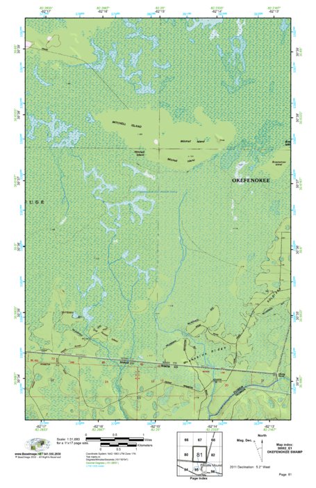 (30082e1) Page 081 Okefenokee Swamp Map by BaseImage Publishing ...