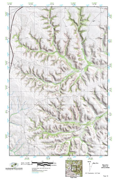 (30101a1) Page 030 Devils Draw Map by BaseImage Publishing | Avenza Maps