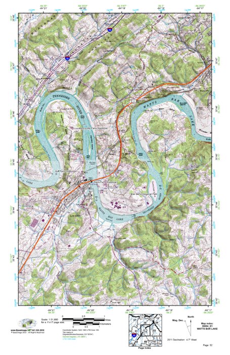 (35084e1) Page 052 Watts Bar Lake Map by BaseImage Publishing | Avenza Maps