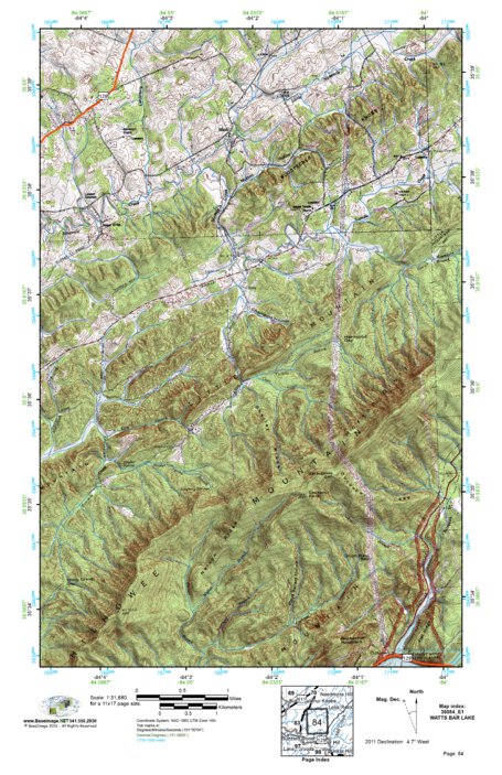 (35084e1) Page 084 Watts Bar Lake Map by BaseImage Publishing | Avenza Maps