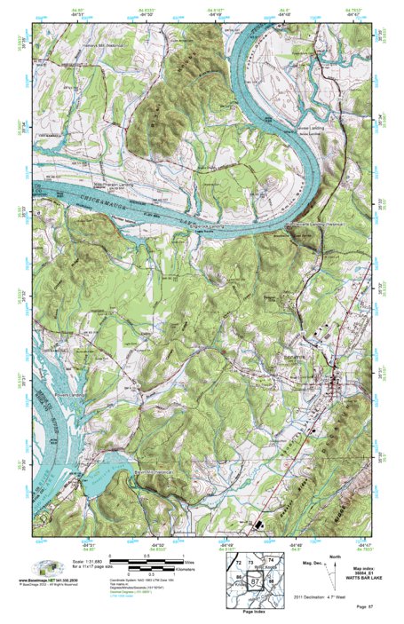 (35084e1) Page 087 Watts Bar Lake Map by BaseImage Publishing | Avenza Maps