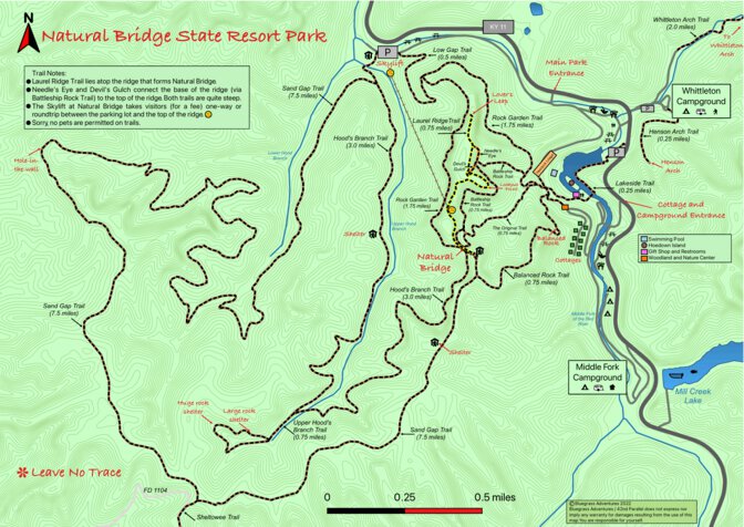 Natural Bridge State Resort Park Map by 42nd Parallel | Avenza Maps