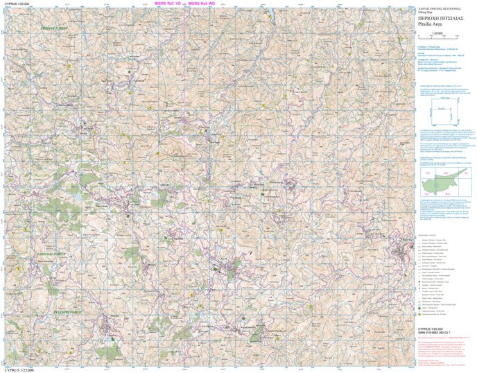 Cyprus 25k Pitsilia region Map by CLUB | Avenza Maps