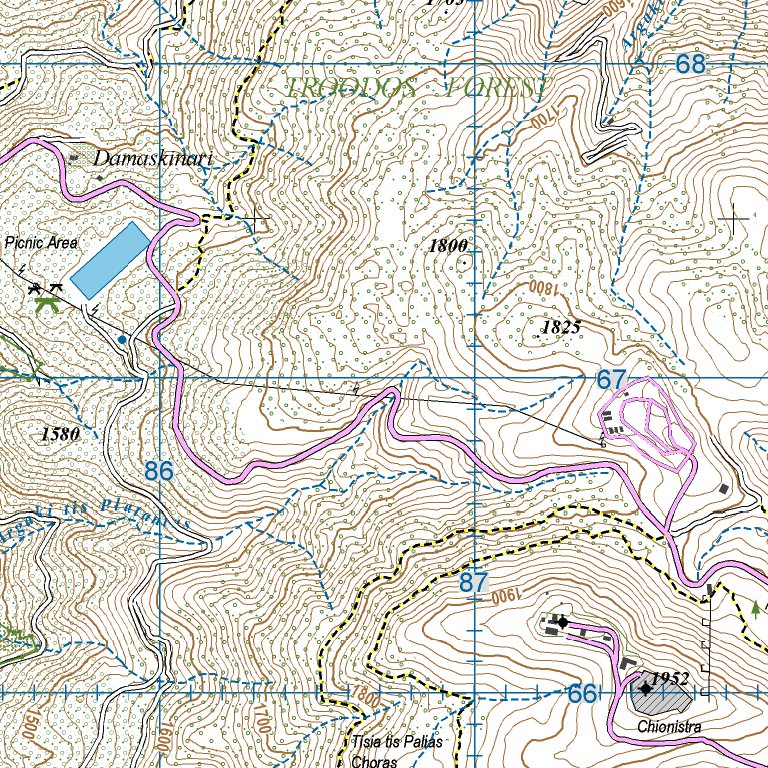 Cyprus 25k Troodos National Forest Map by CLUB | Avenza Maps