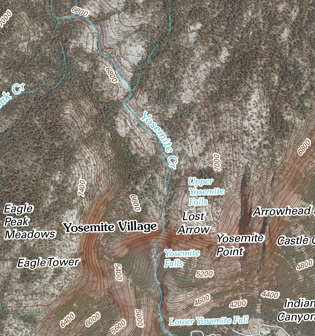 California - Yosemite Falls - Yosemite Valley map by ad nauseam ...