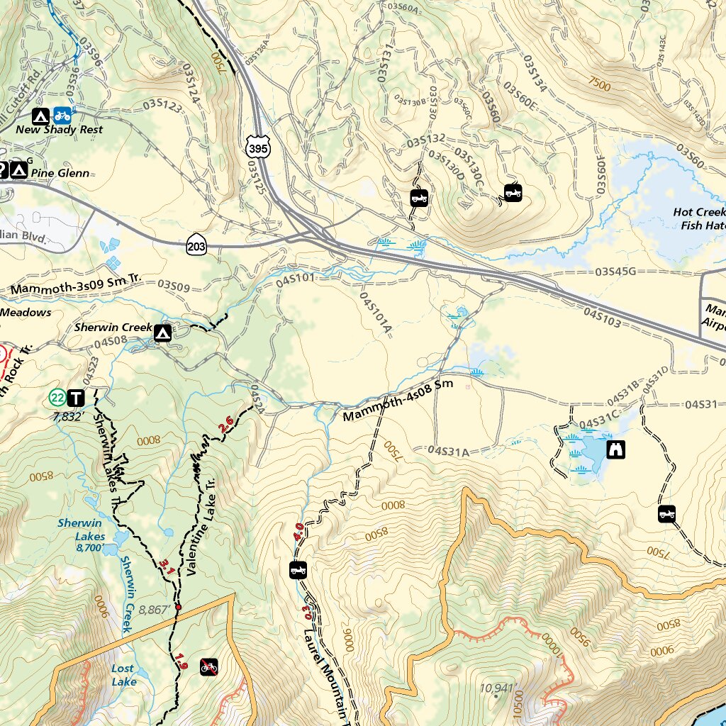 Mammoth Lakes, California Trail Map by Adventure Maps, Inc. | Avenza Maps