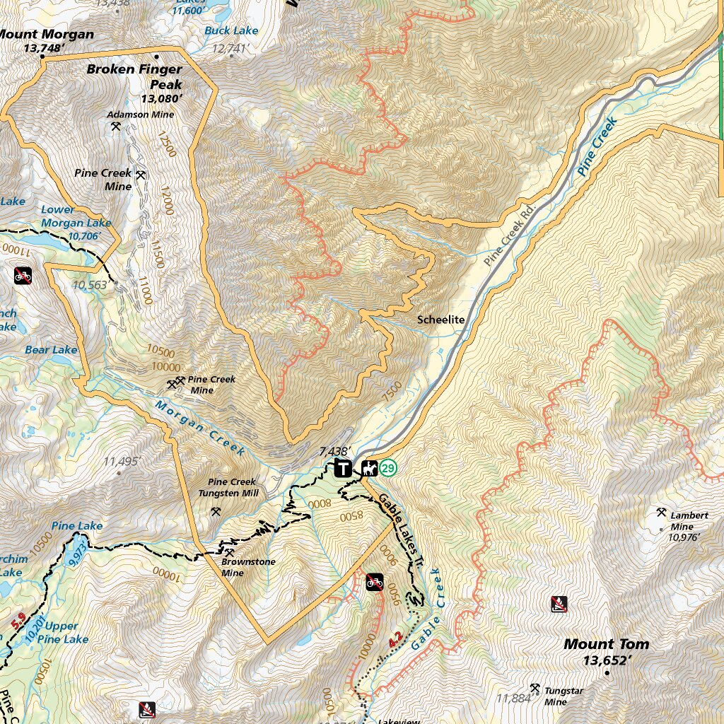 Mammoth Lakes, California Trail Map by Adventure Maps, Inc. | Avenza Maps