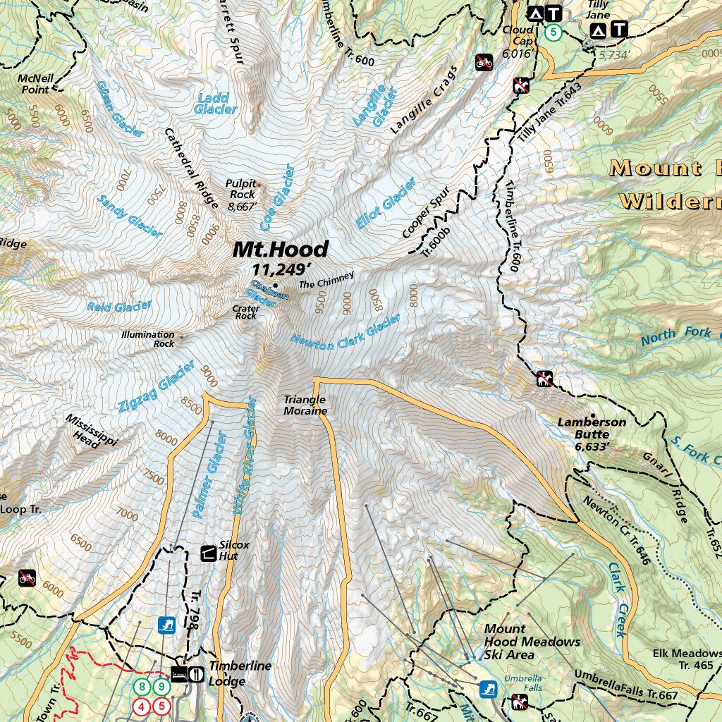 Mt. Hood Area, Oregon Trail Map by Adventure Maps, Inc. | Avenza Maps
