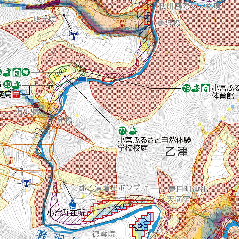 あきる野市ハザードマップ2024（土砂災害・水害） 戸倉地区 Map by Akiruno City Hall, Regional ...