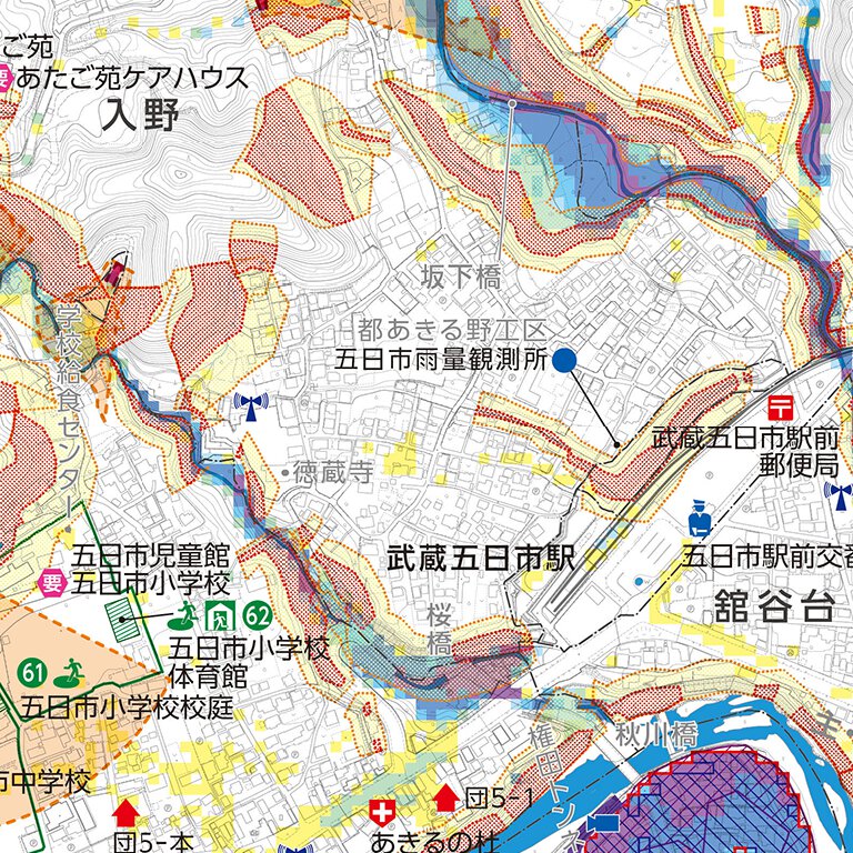 あきる野市ハザードマップ2024（土砂災害・水害） 増戸地区 Map by Akiruno City Hall, Regional ...