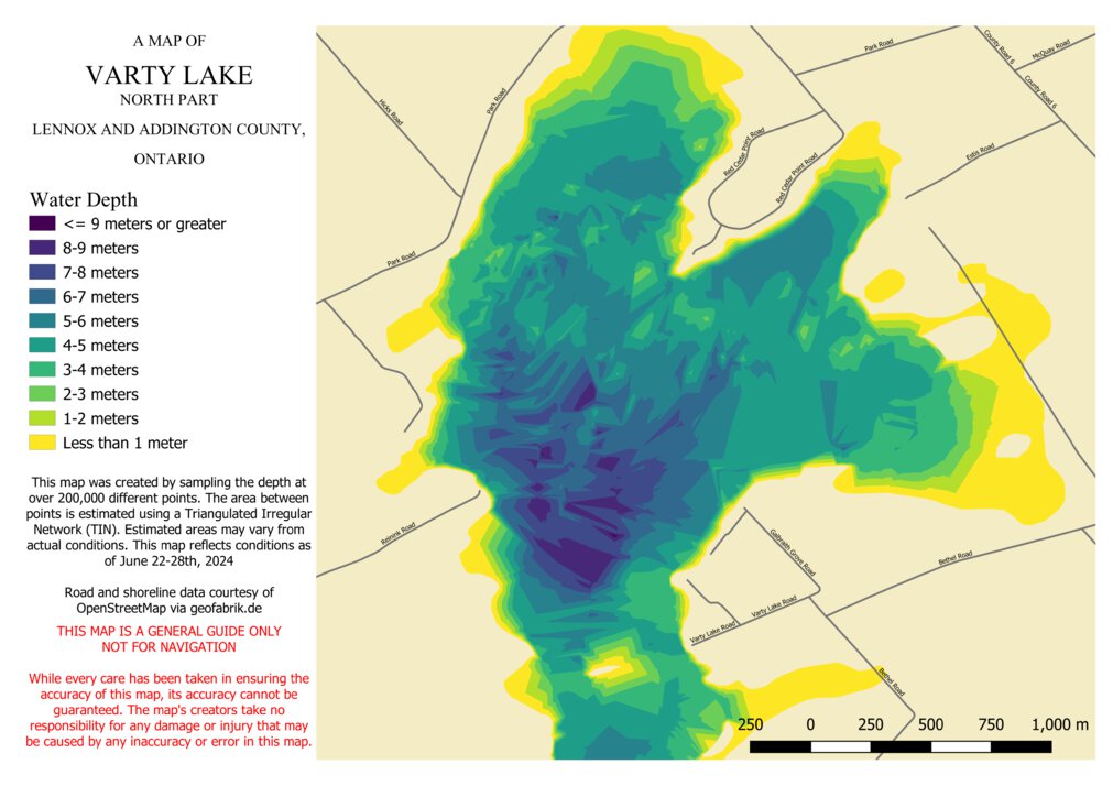 North Varty Lake Bathymetry Map by Al-tastic maps | Avenza Maps