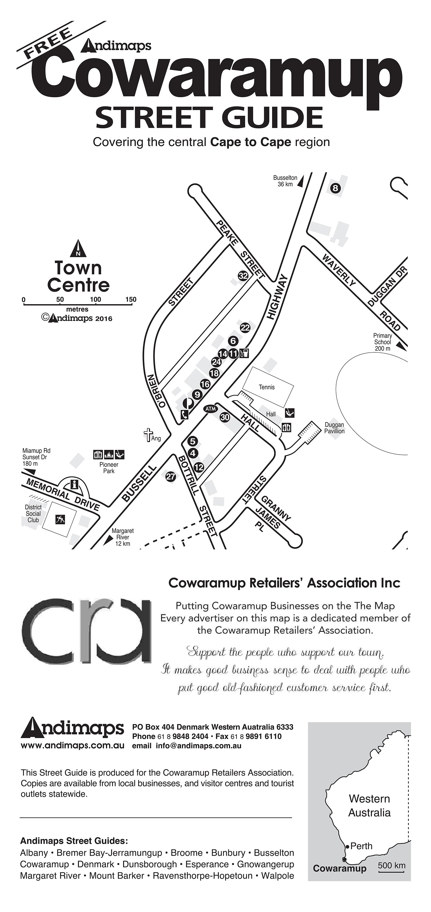 Andimaps - Cowaramup Street Guide Map by Andimaps | Avenza Maps