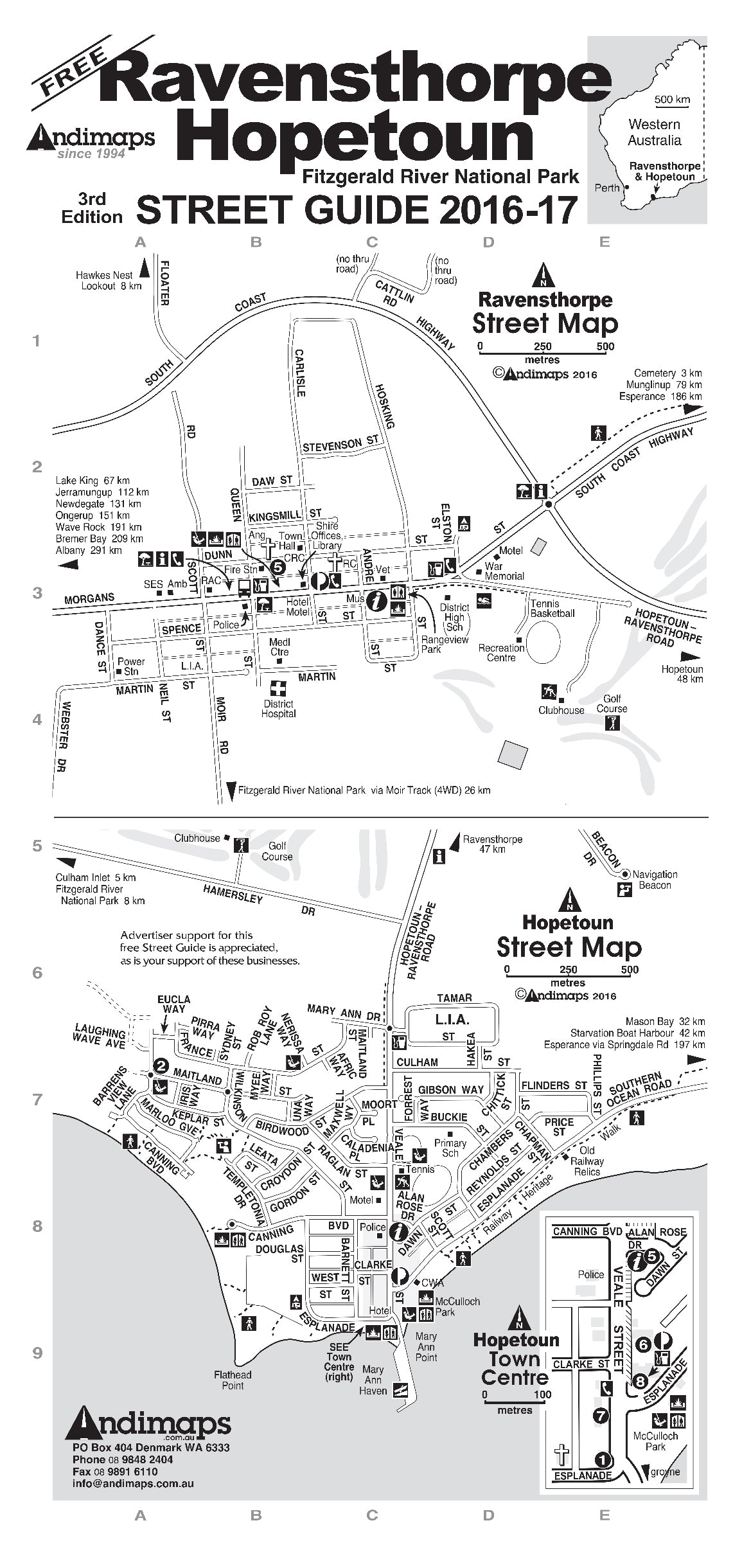 Andimaps - Ravensthorpe-Hopetoun Street Guide Map by Andimaps | Avenza Maps