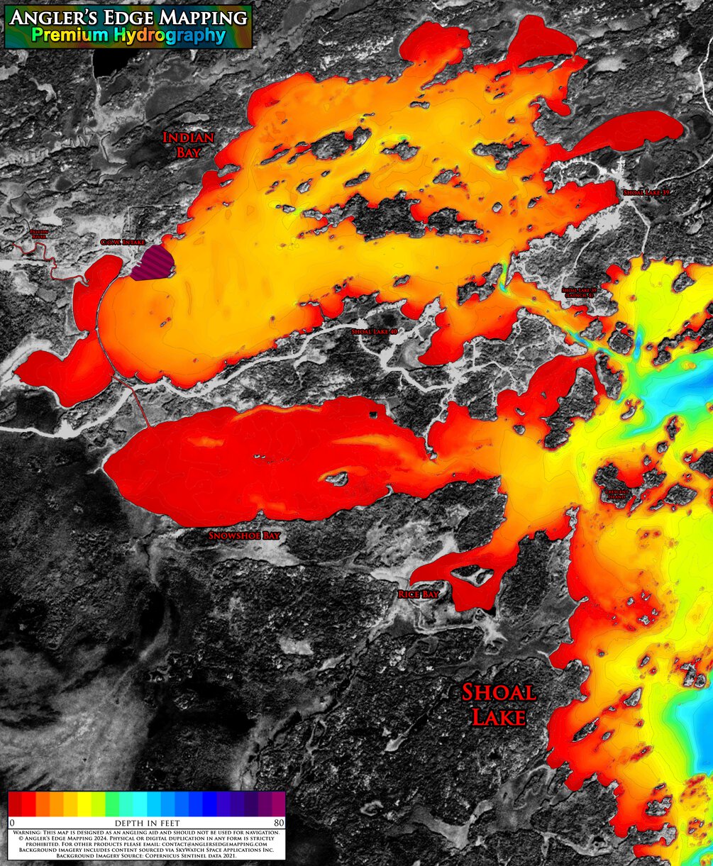 AEM Shoal Lake: Indian and Snowshoe bays Map by Angler's Edge Mapping ...