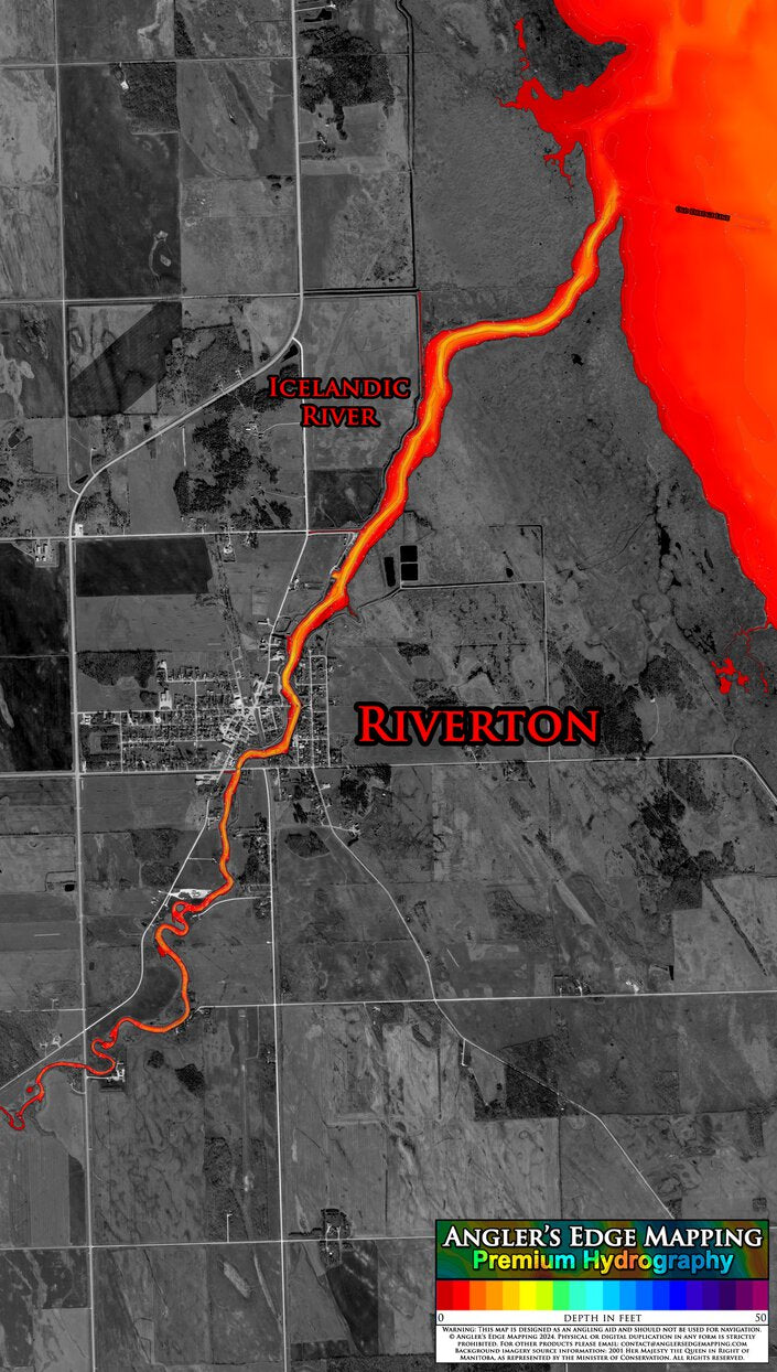 AEM Lake Winnipeg: Icelandic River (lower) Map by Angler's Edge Mapping ...