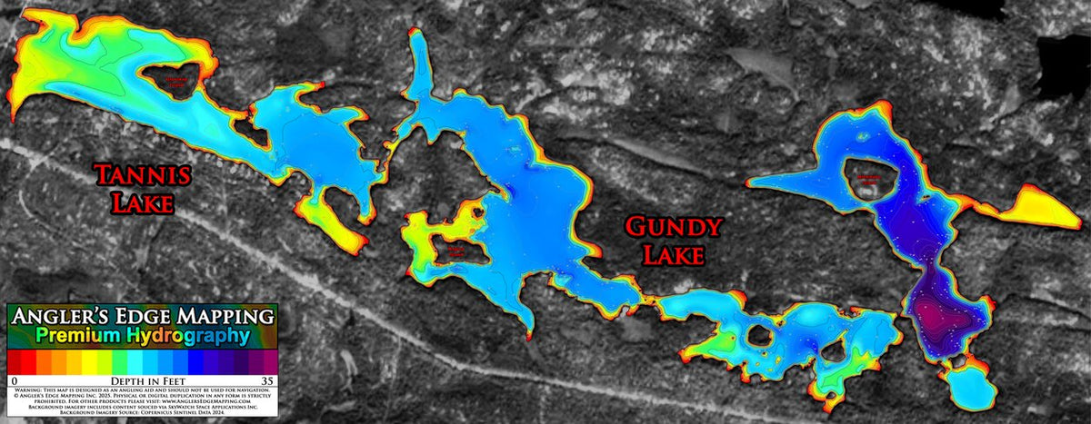 AEM Tannis and Gundy Lakes Map by Angler's Edge Mapping | Avenza Maps