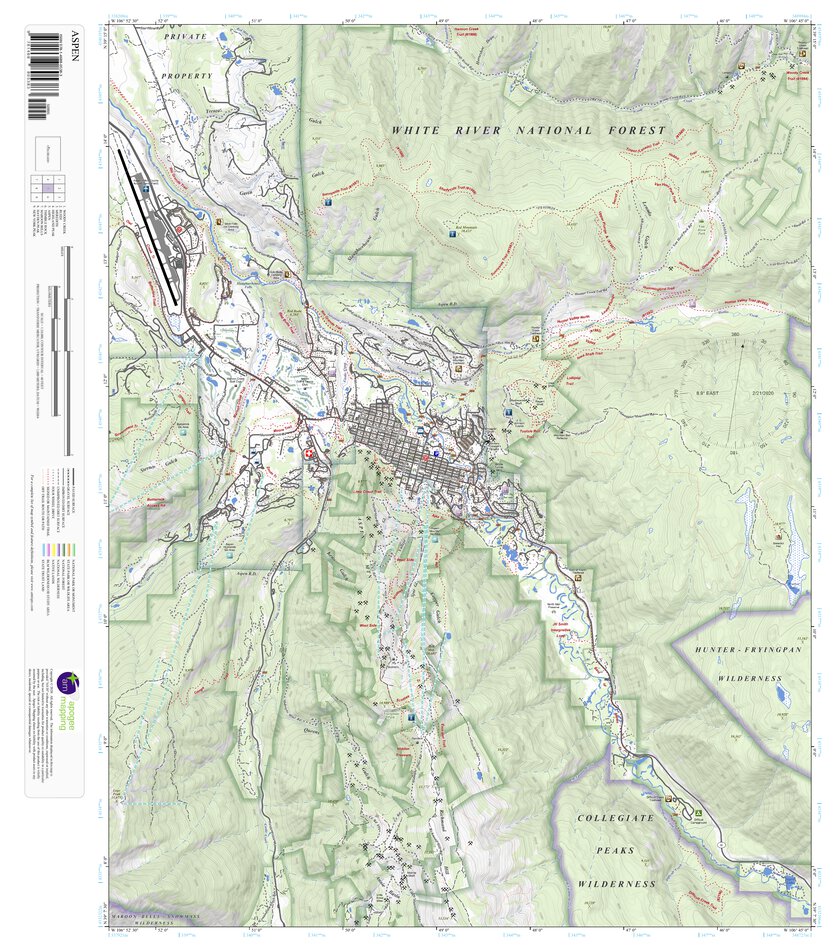 Aspen, Colorado 7.5 Minute Topographic Map by Apogee Mapping, Inc ...