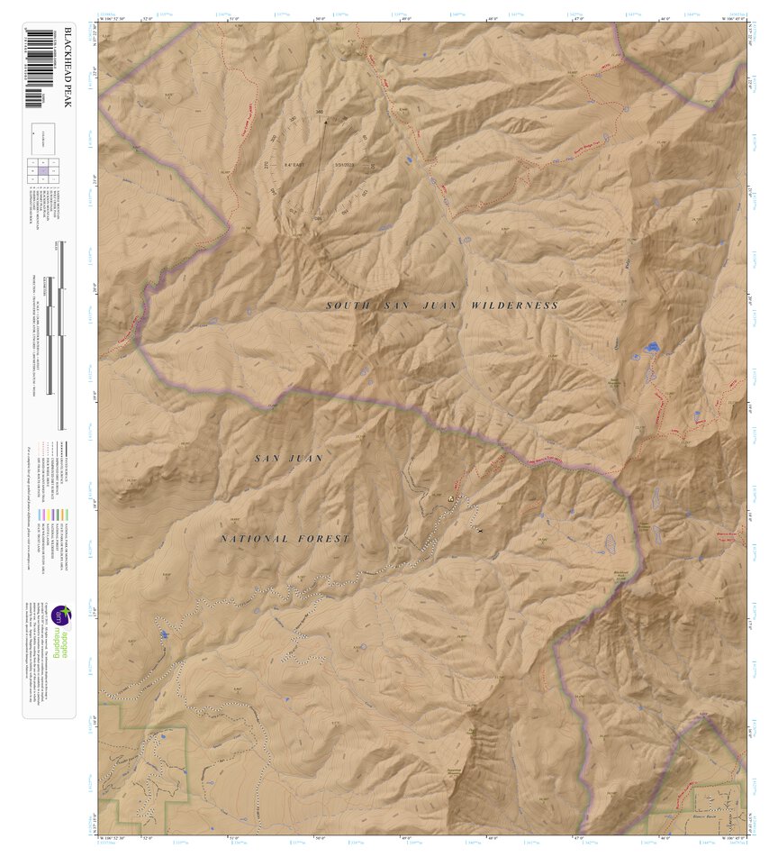 Blackhead Peak, Colorado 7.5 Minute Topographic Map - Color Hillshade ...