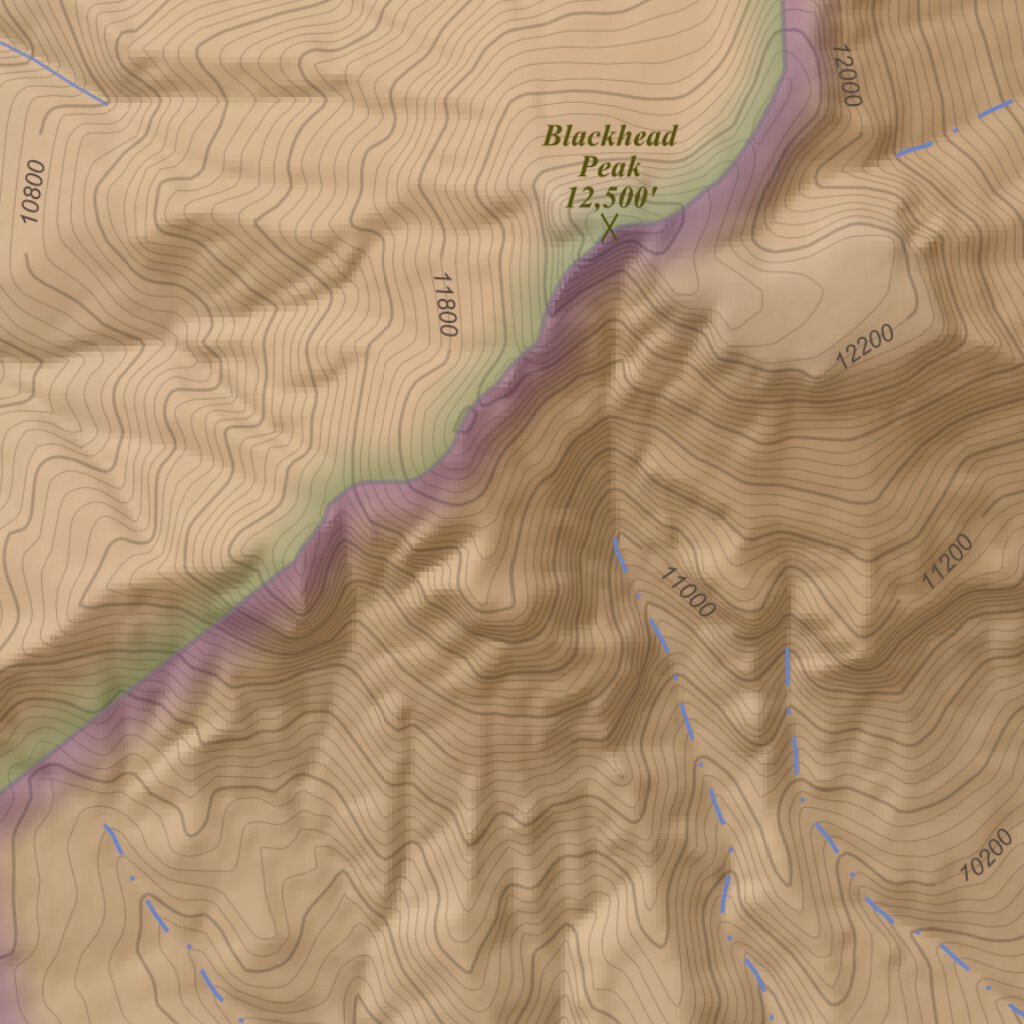 Blackhead Peak, Colorado 7.5 Minute Topographic Map - Color Hillshade ...