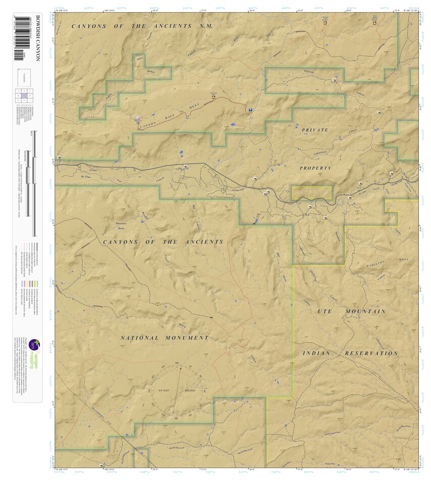 Bowdish Canyon, Colorado 7.5 Minute Topographic Map - Color Hillshade ...