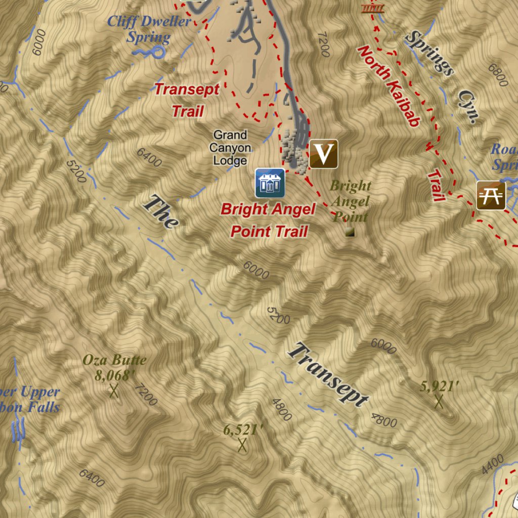 Bright Angel, Arizona 15 Minute Topographic Map - Color Hillshade by ...
