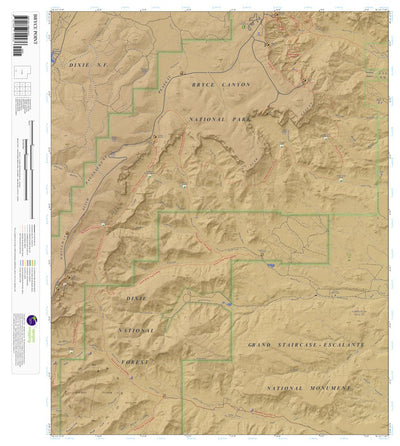 Bryce Point, Utah 7.5 Minute Topographic Map - Color Hillshade by ...