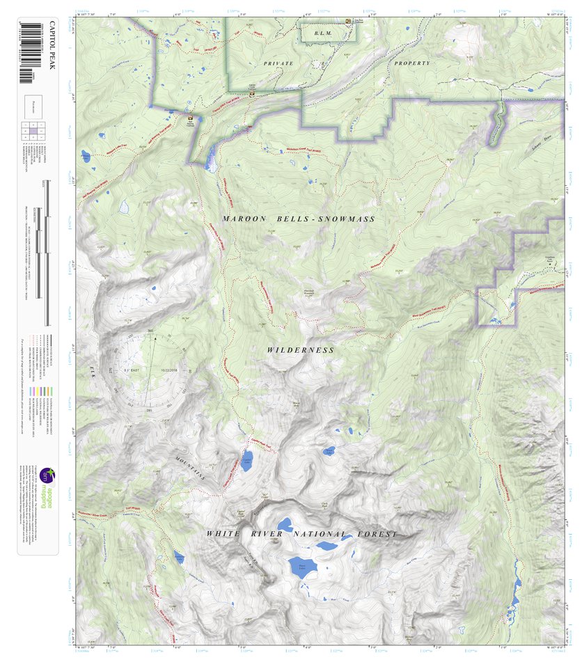 Capitol Peak, Colorado 7.5 Minute Topographic Map by Apogee Mapping ...