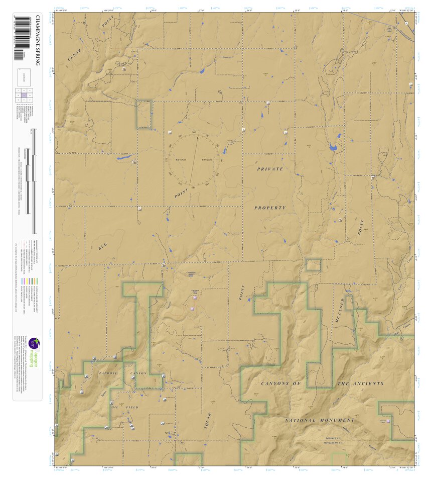 Champagne Spring, Colorado 7.5 Minute Topographic Map - Color Hillshade ...