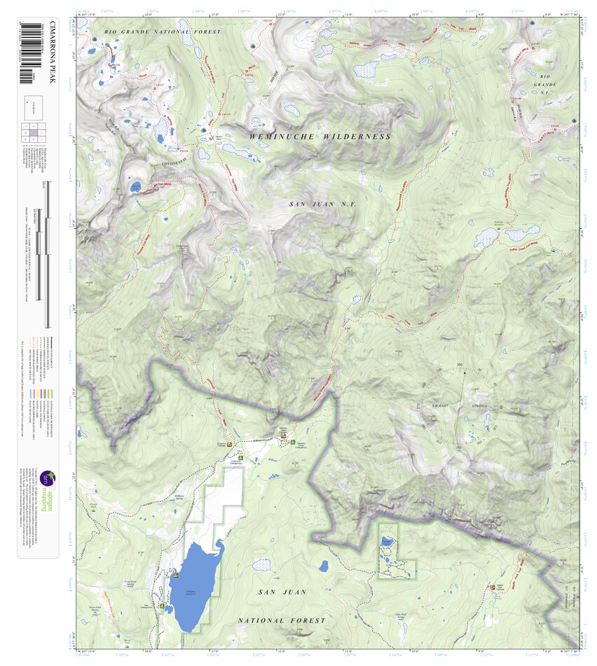 Cimarrona Peak, Colorado 7.5 Minute Topographic Map by Apogee Mapping ...