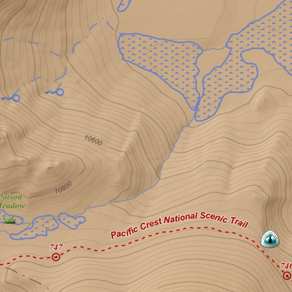Cirque Peak, California 7.5 Minute Topographic Map - Color Hillshade by ...