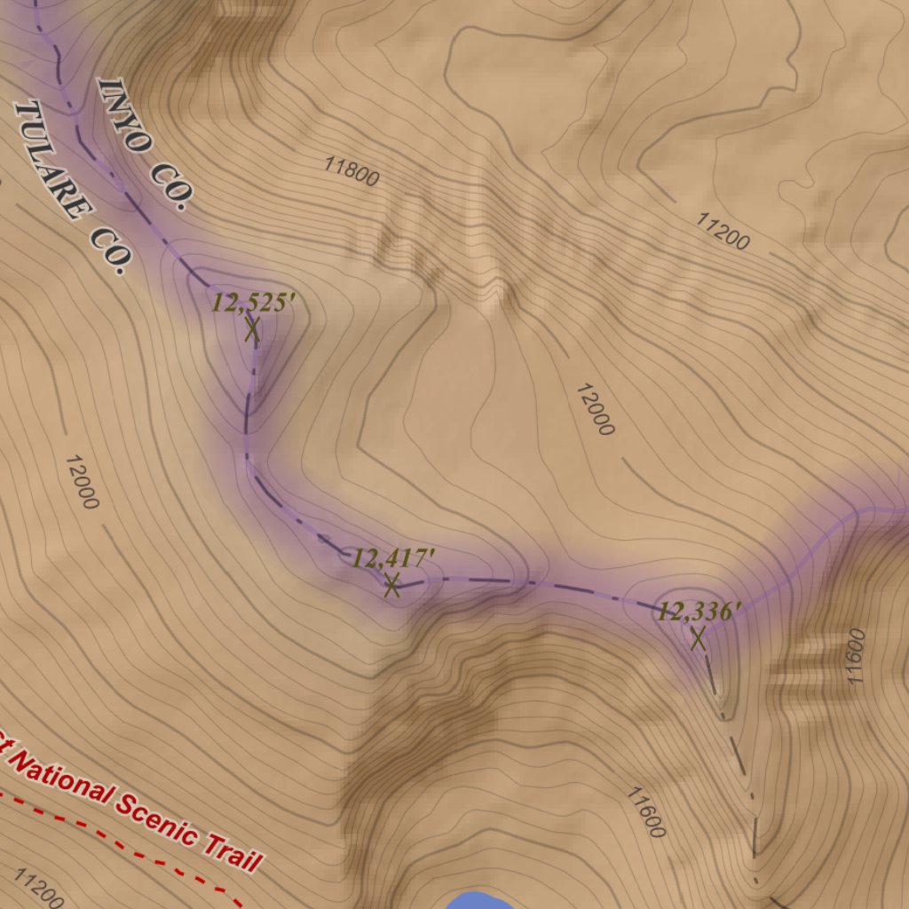 Cirque Peak, California 7.5 Minute Topographic Map - Color Hillshade by ...